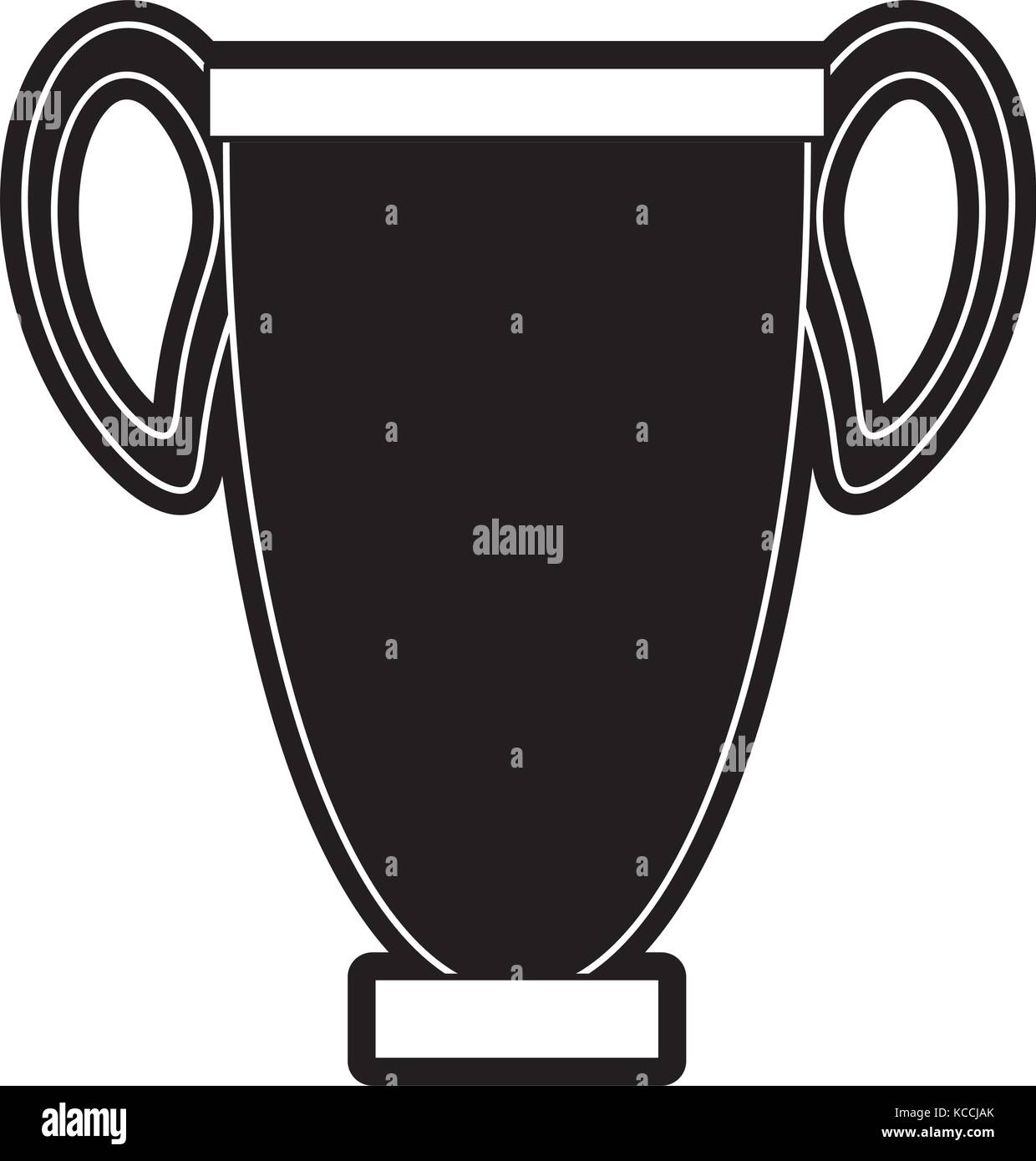flat line monochromatic trophy over white background vector ...