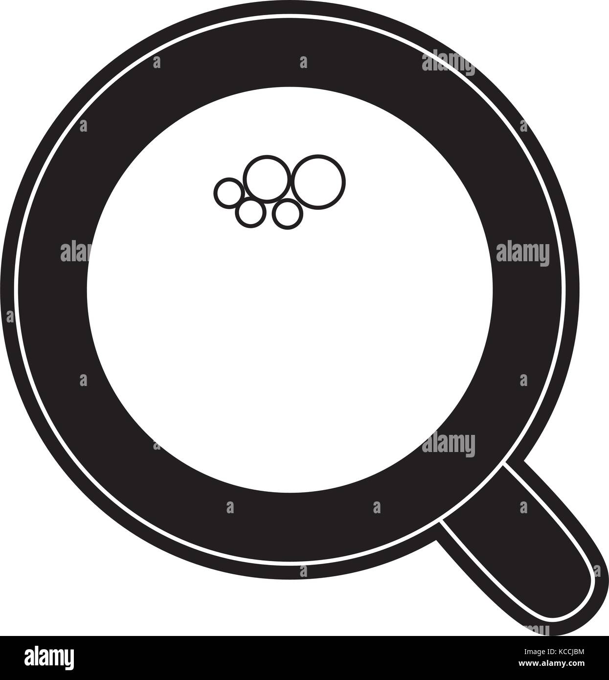 flat line monochromatic lens over white background vector illustration ...