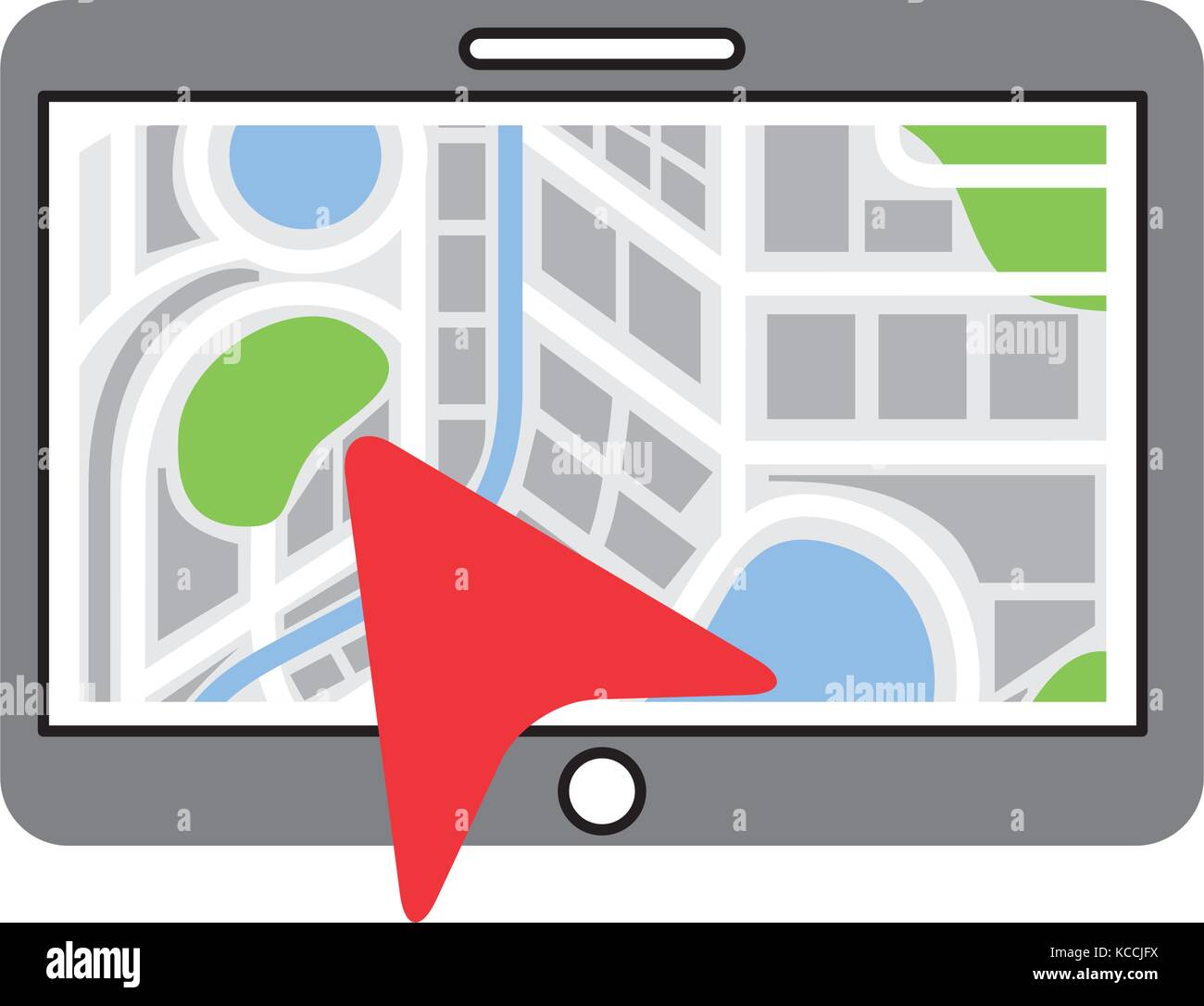 tablet arrow map navigation destination symbol Stock Vector Image & Art ...