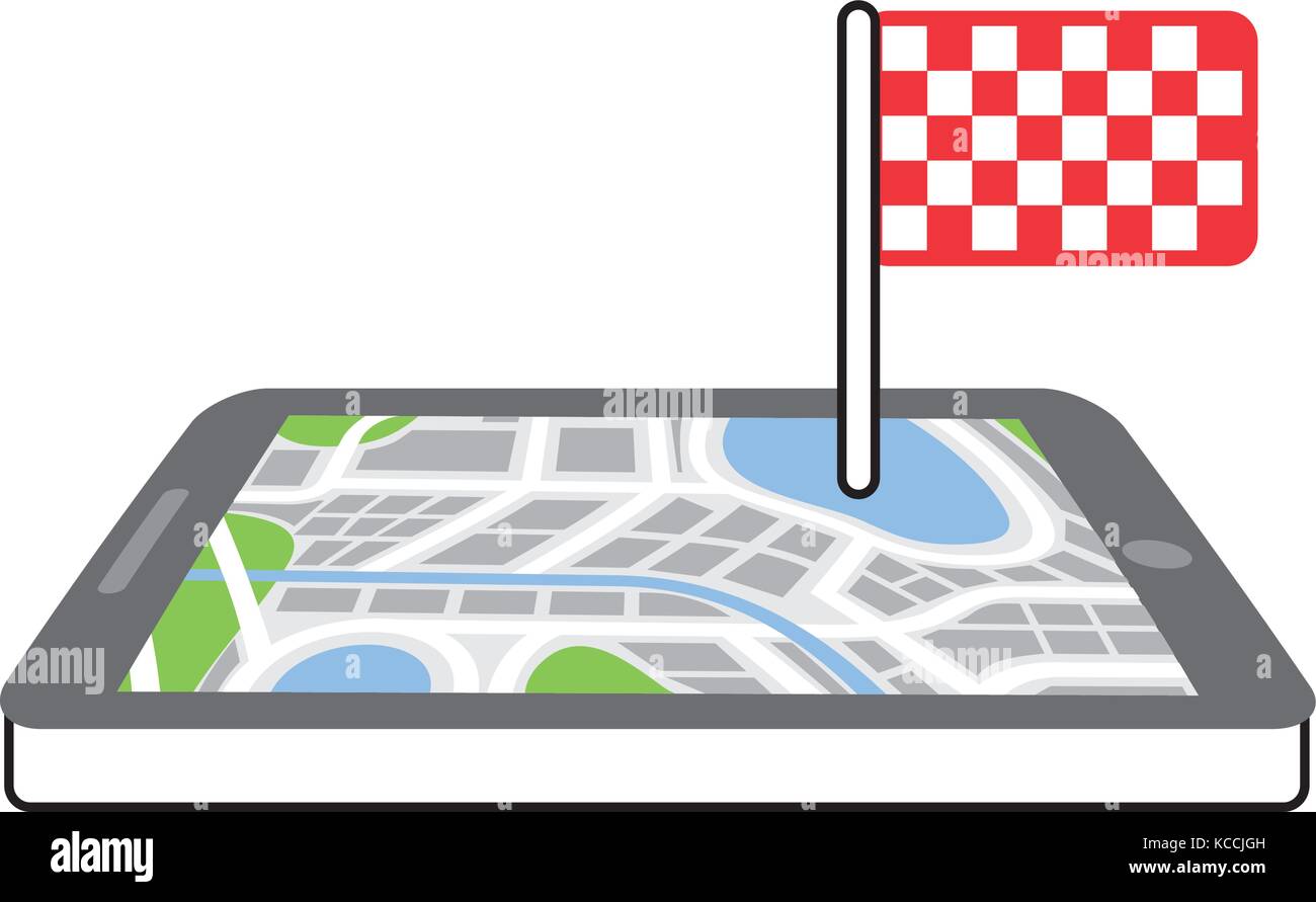 navigation gps device and city map with finish flag technology and ...