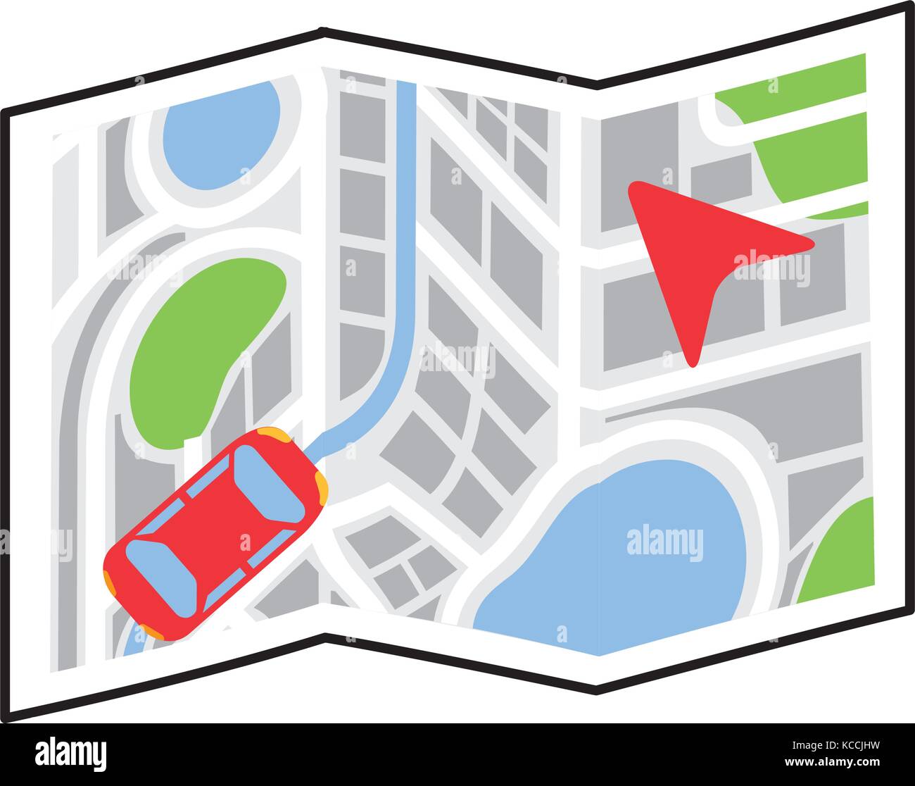 map navigation gps with car arrow pointer isolated on white background ...