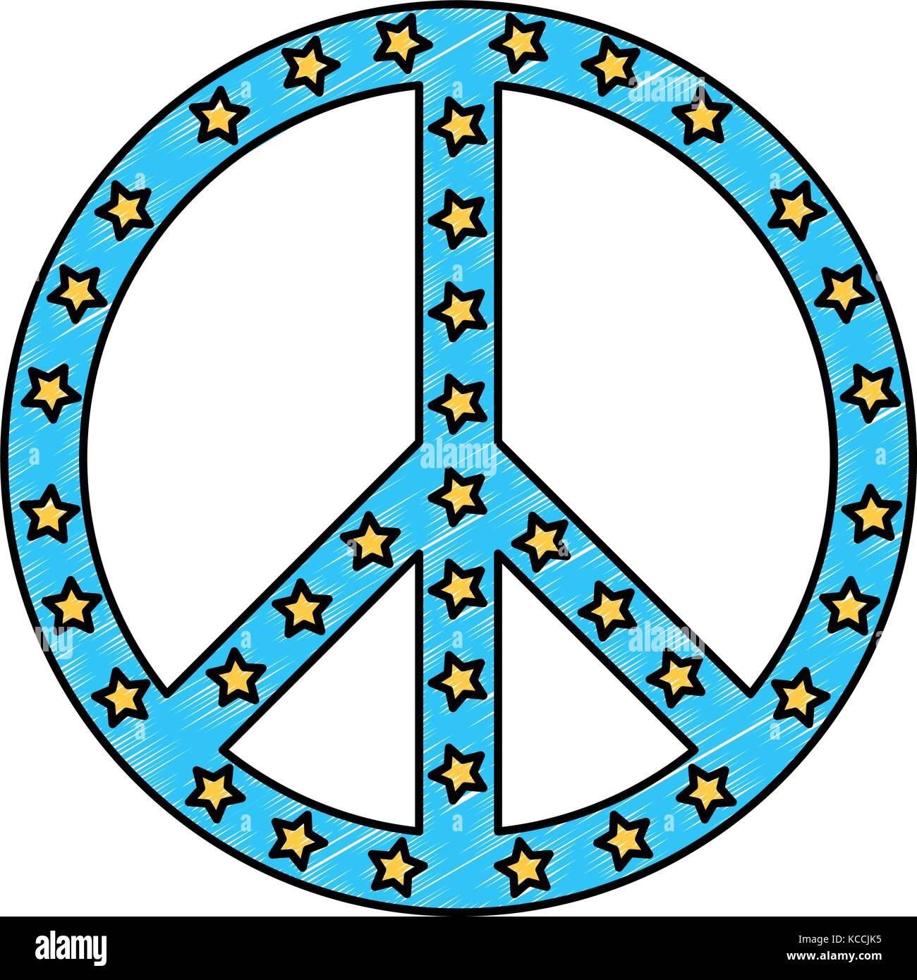peace symbol with stars vector illustration design Stock Vector Image ...