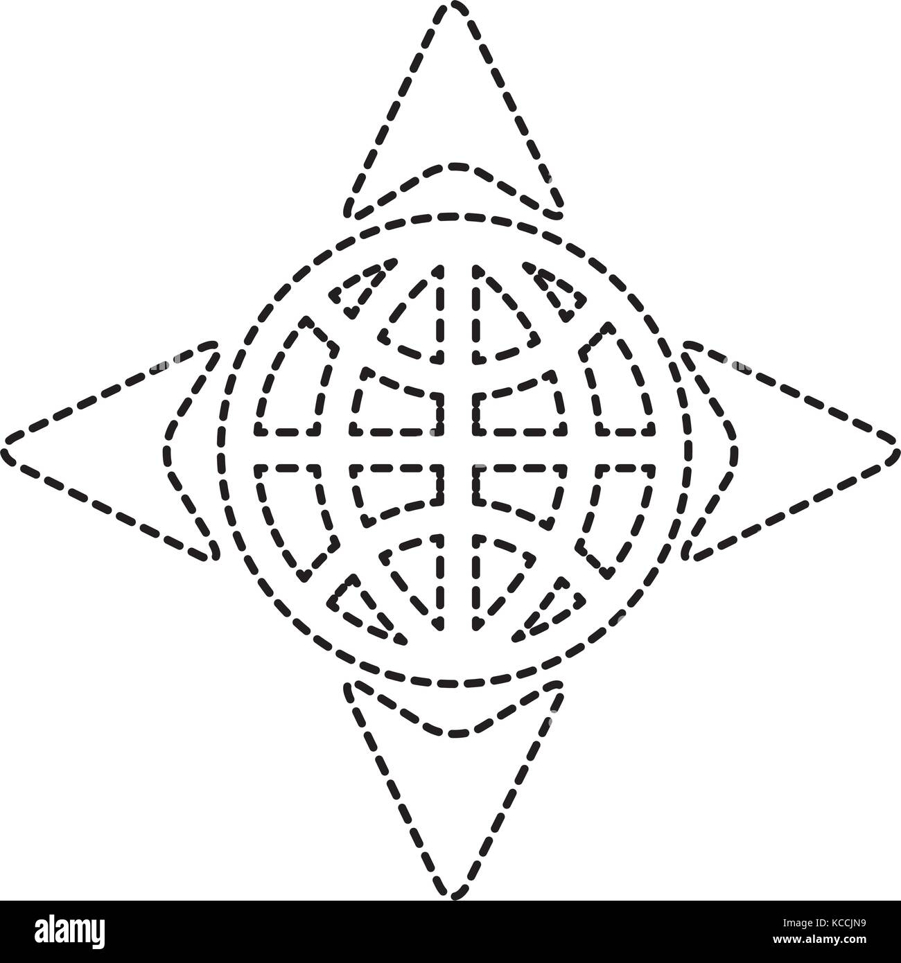 globe and four arrow navigation destination world Stock Vector Image ...