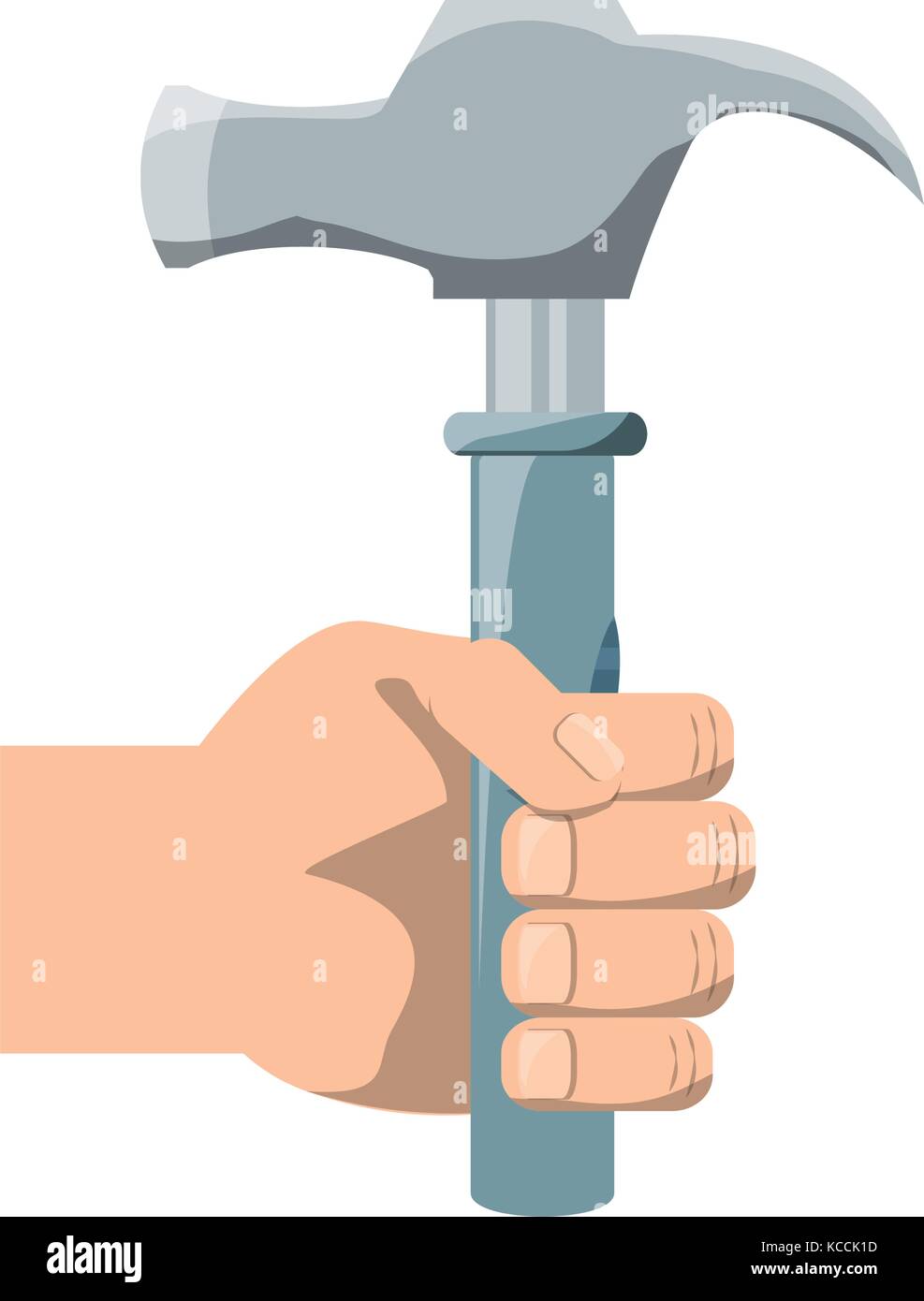 hand holding a hammer icon over white background vector illustration ...
