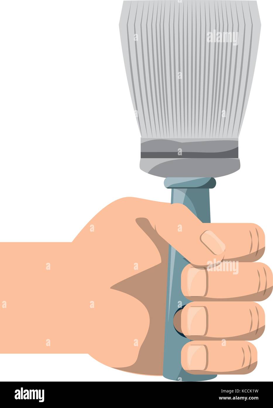 hand holding a paint brush icon over white background vector ...