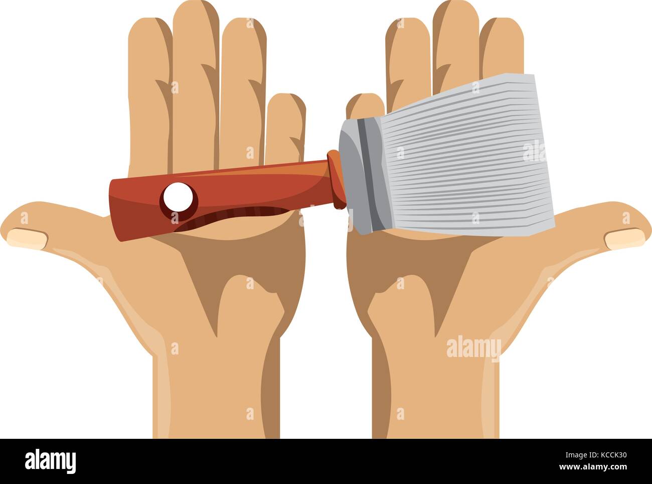 hand holding a paint brush icon over white background vector ...