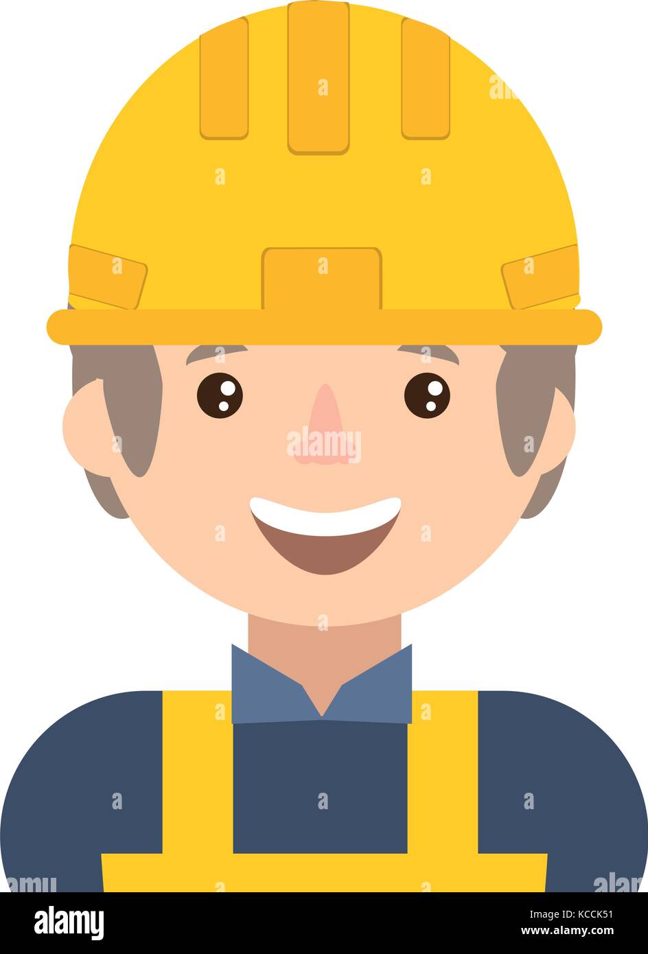 cartoon builder man with safety helmet icon over white background ...