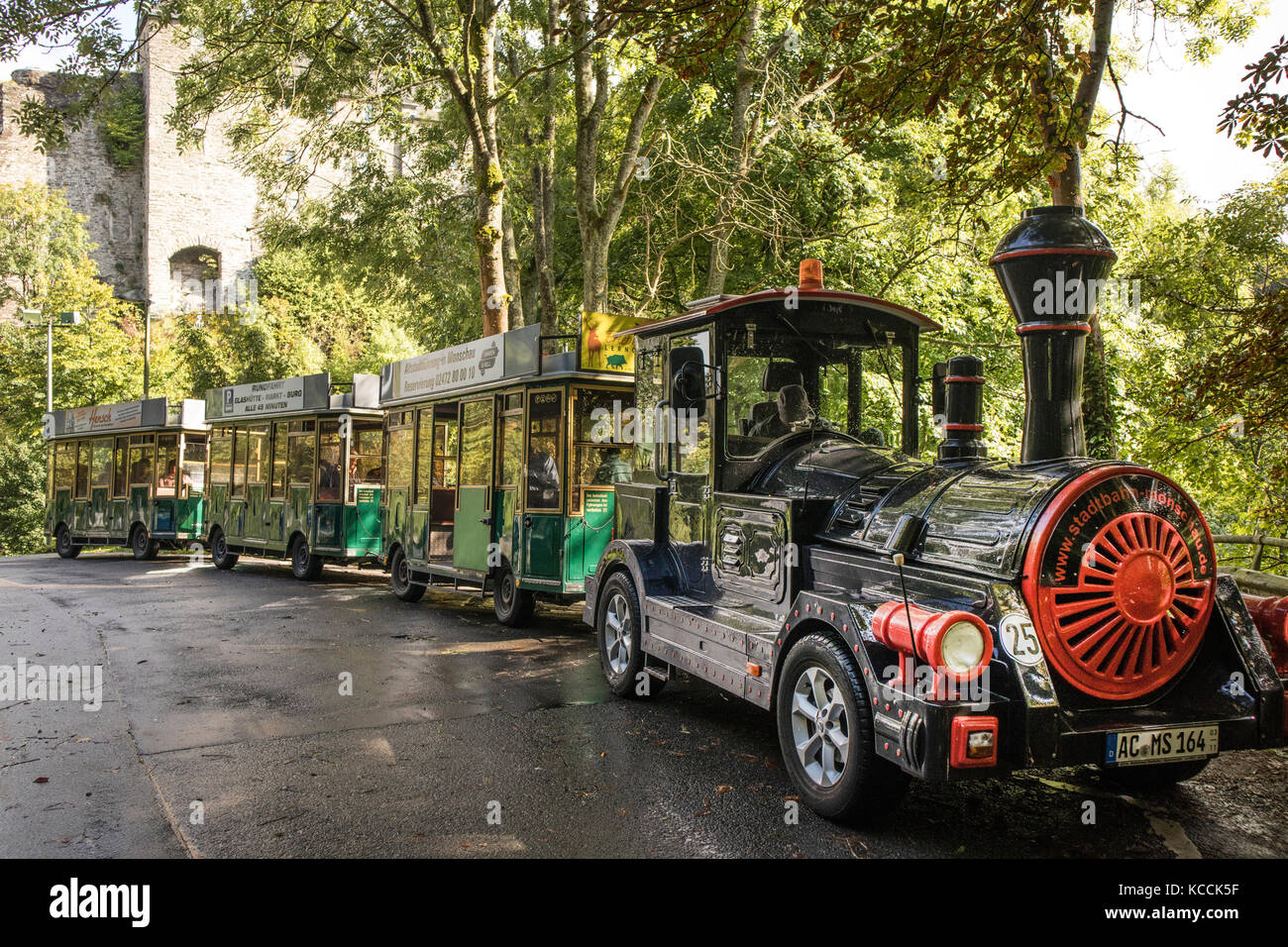 Tourists road train in Monschau, Germany Stock Photo - Alamy