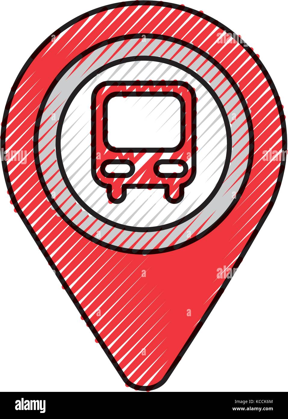 map pointer with symbol bus station for location Stock Vector Image & Art - Alamy