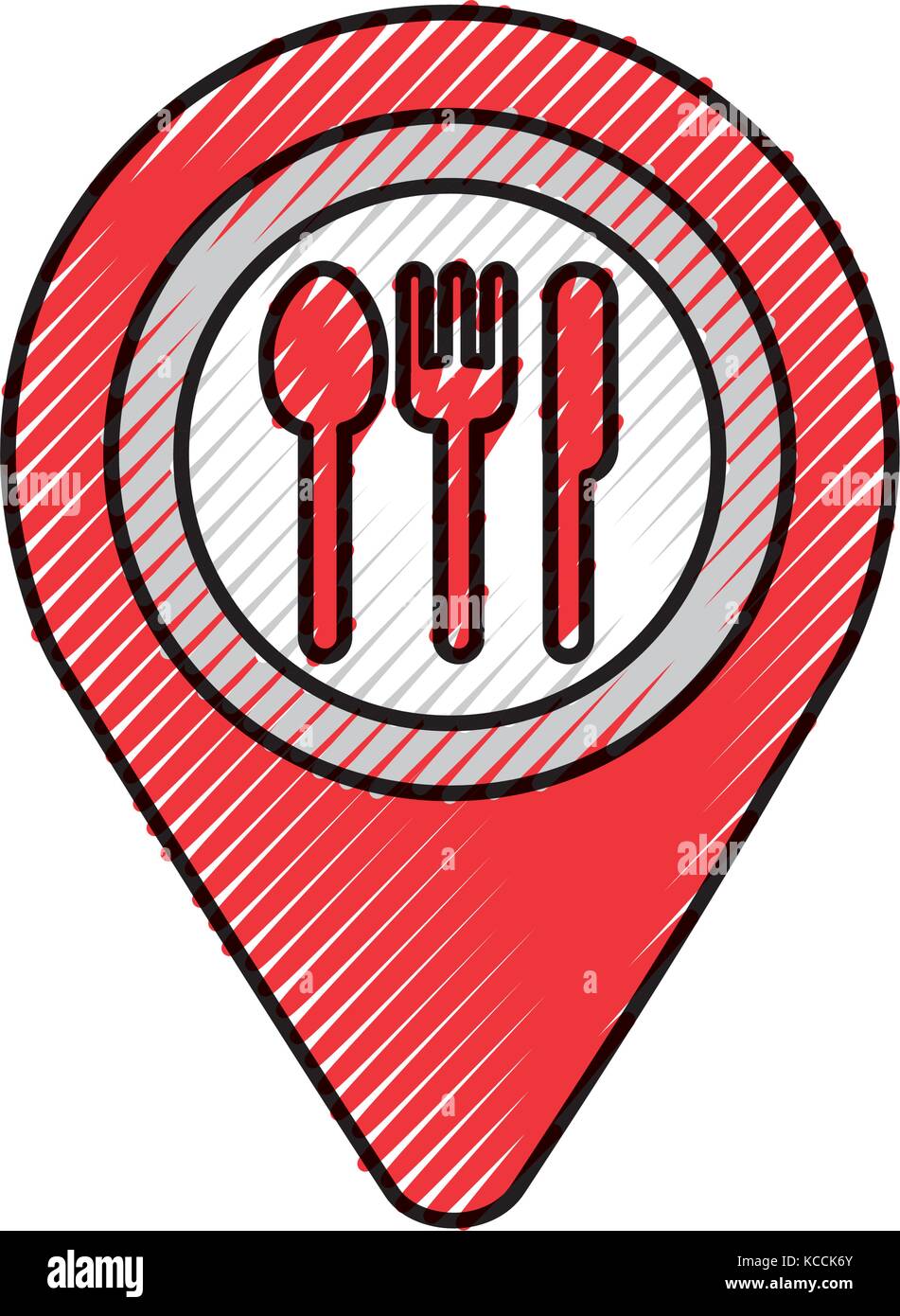 map pin pointer with cafe or restaurant sign icon Stock Vector Image ...