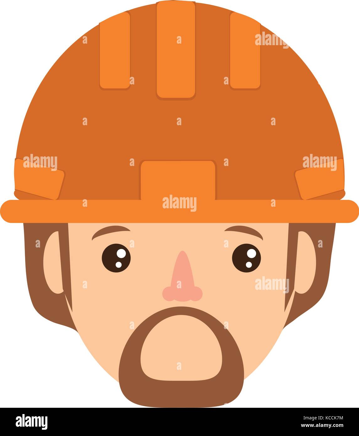 cartoon builder man with safety helmet icon over white background ...