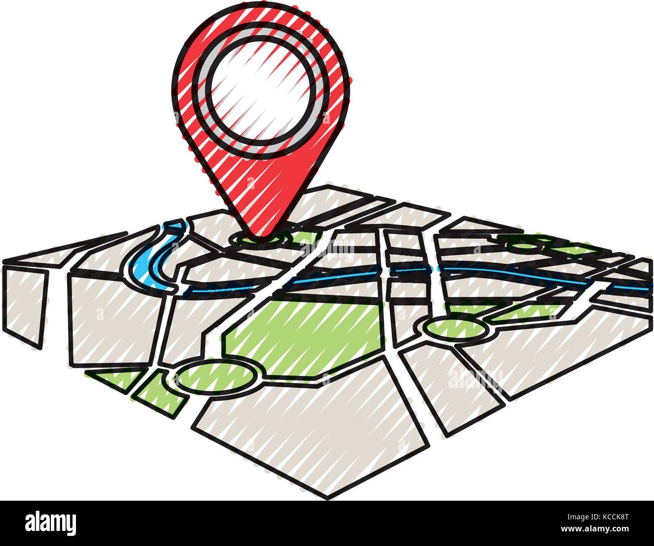 map navigation gps with pointer isolated on white background Stock ...