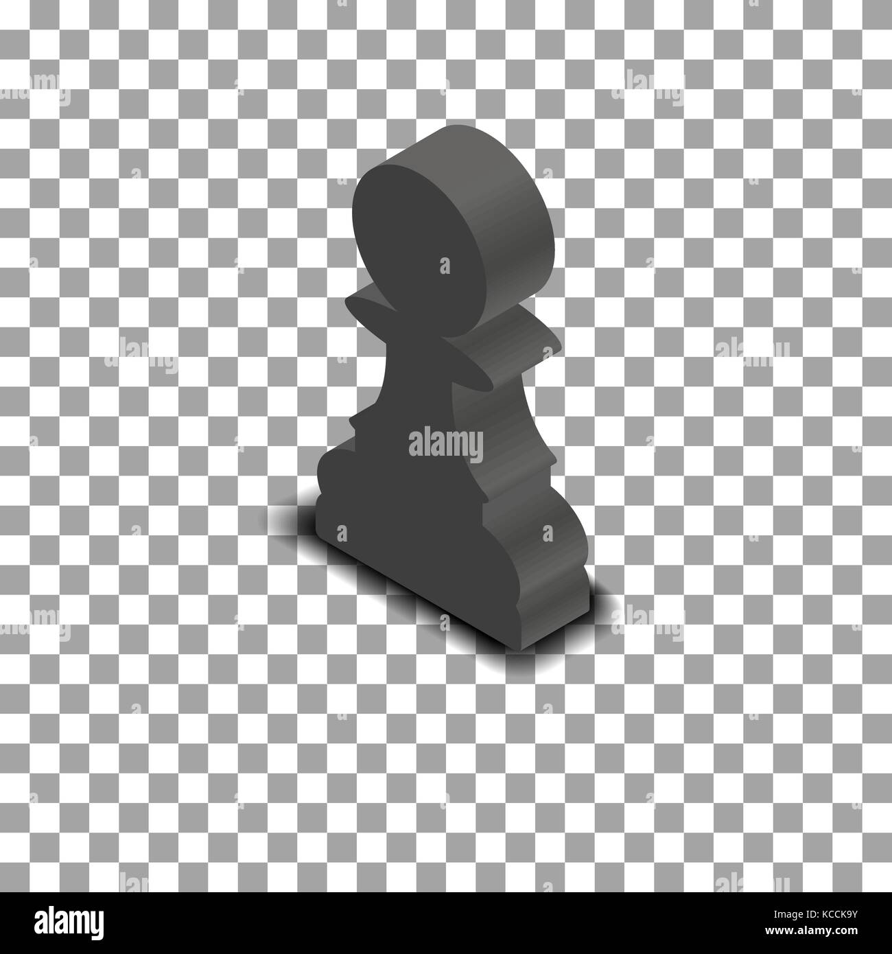 Photo realistic black chess piece pawn. 3D isometric style, vector ...