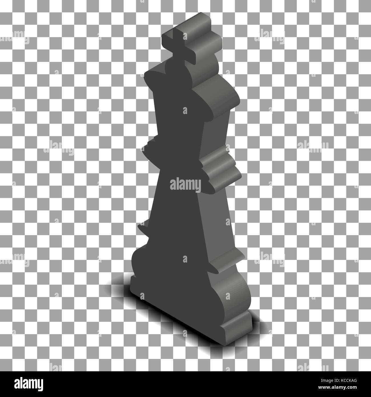 Photo realistic black king chess piece. 3D isometric style, vector ...