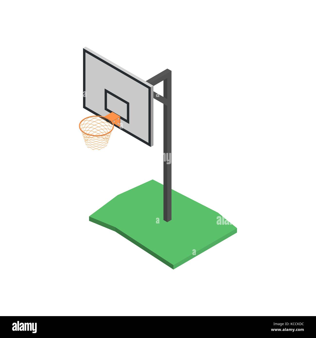 Basketball shield with a basket, isolated on white background. Element ...