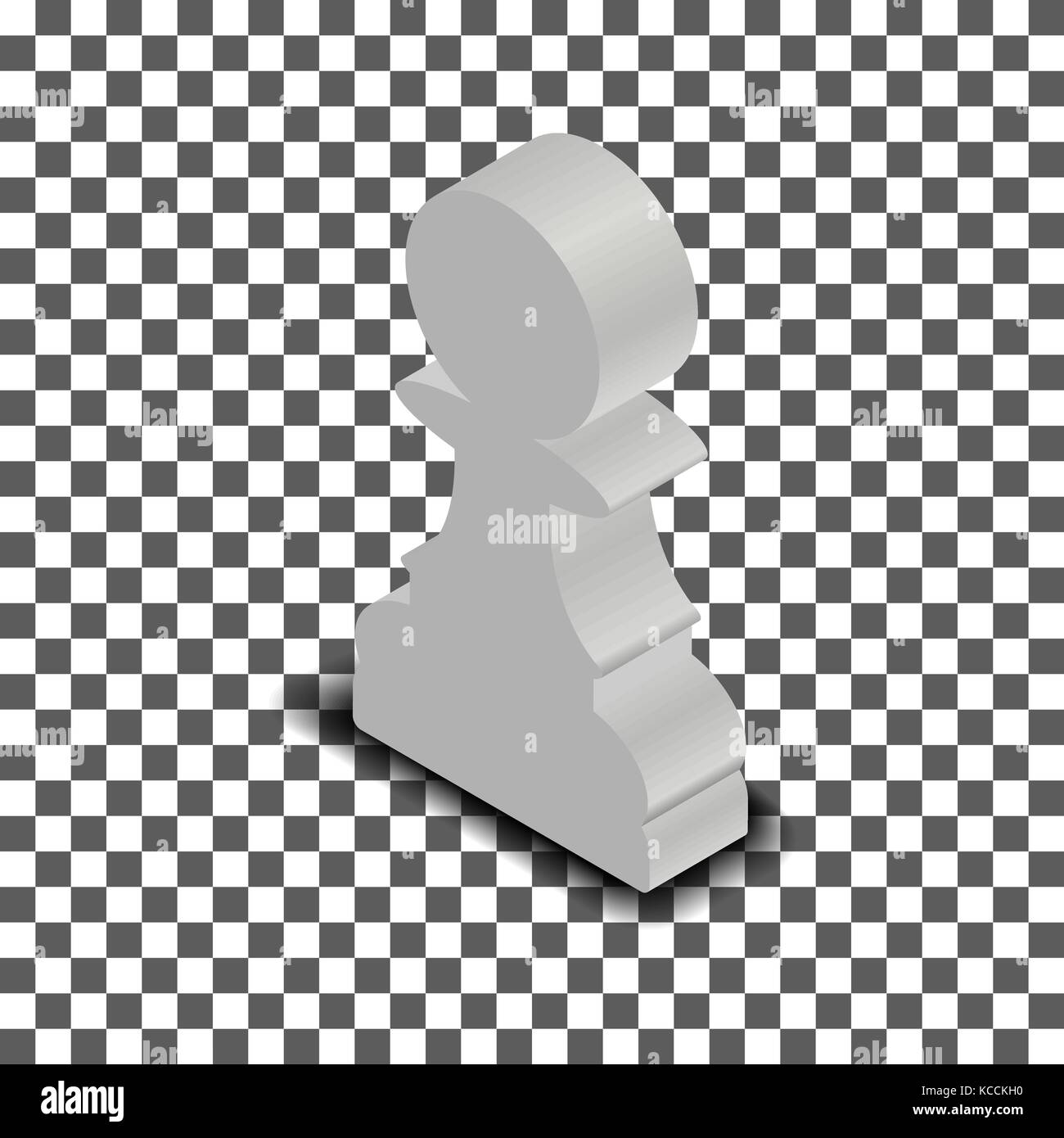 Photo realistic white chess piece pawn. 3D isometric style, vector ...