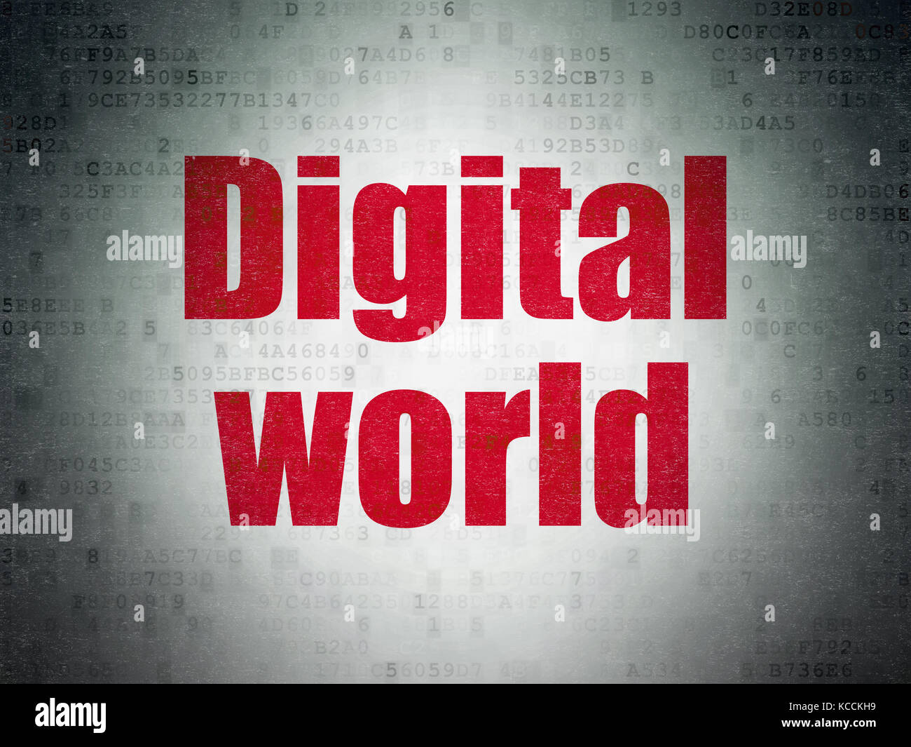 Data concept: Digital World on Digital Data Paper background Stock ...