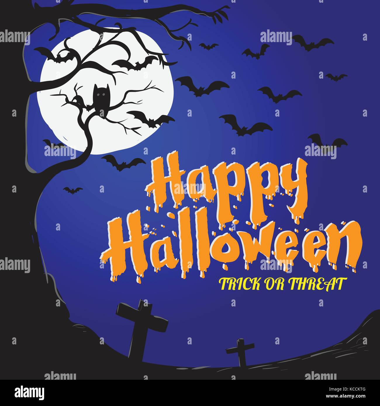 Bats flying at full moon Stock Vector Images - Alamy