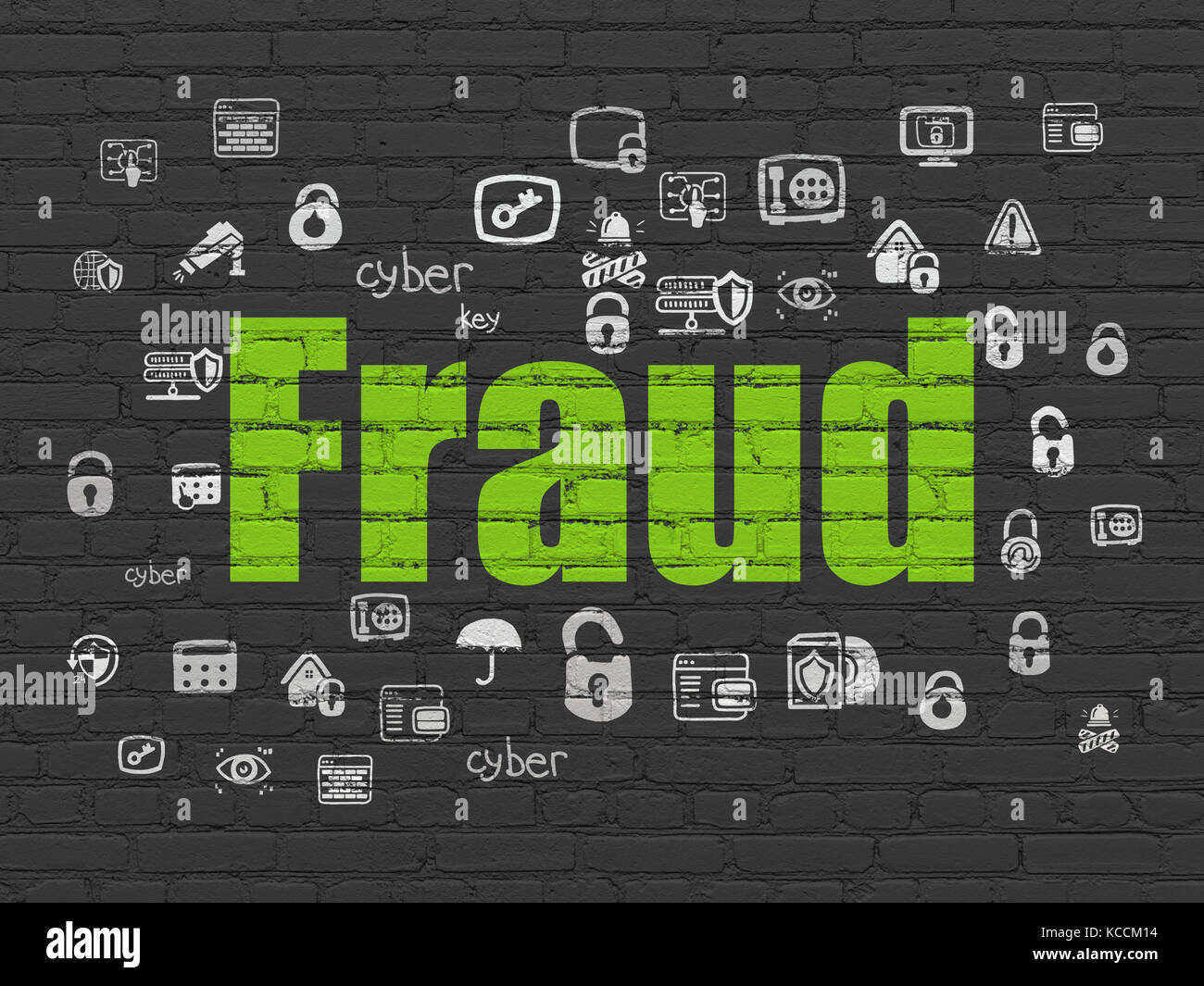 Protection concept: Fraud on wall background Stock Photo - Alamy