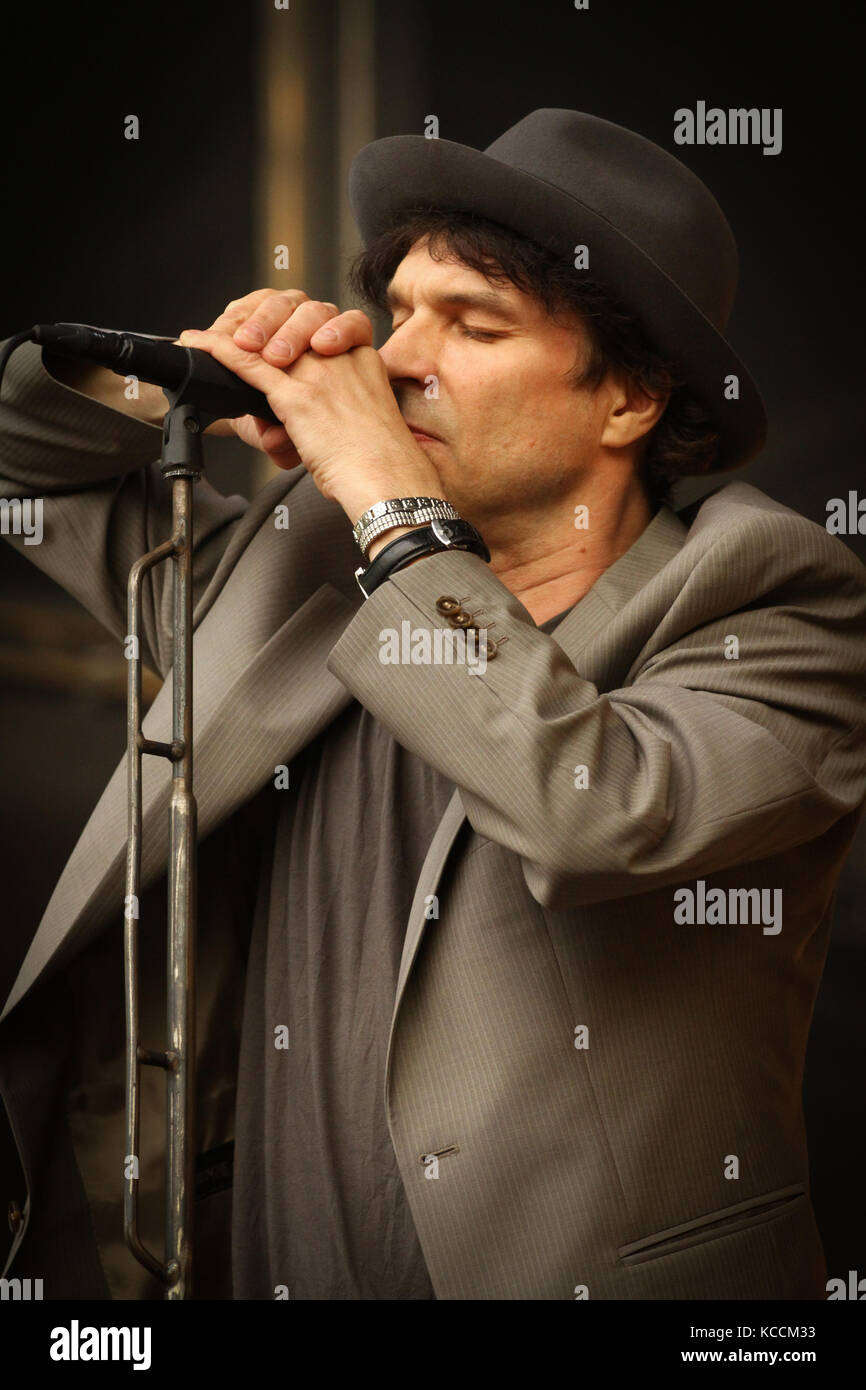 The Swedish singer, songwriter and rock musician Thåström performs a ...