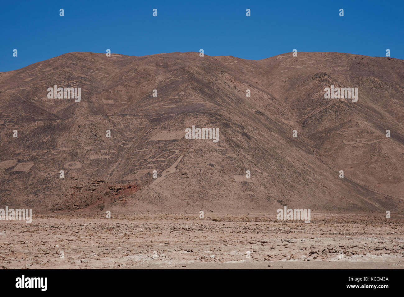 Large group of ancient petroglyphs on the hillsides at Cerro Pintados ...