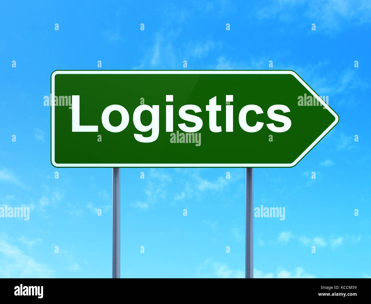 Business concept: Logistics on road sign background Stock Photo - Alamy