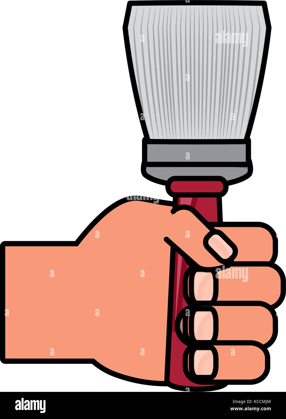 hand holding a paint brush icon over white background vector ...