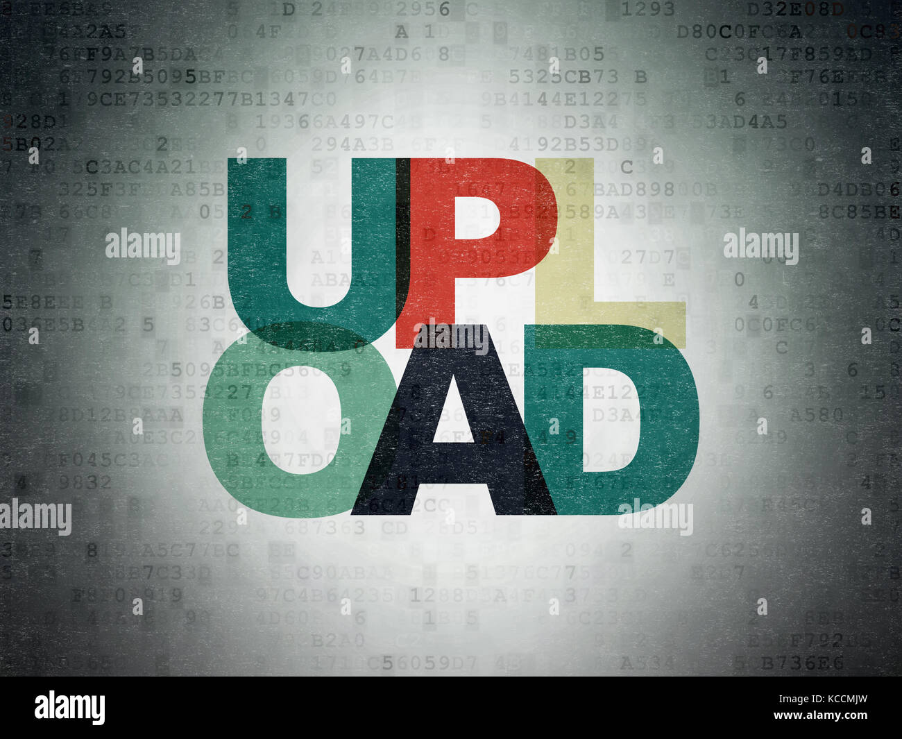Web design concept: Upload on Digital Data Paper background Stock Photo ...