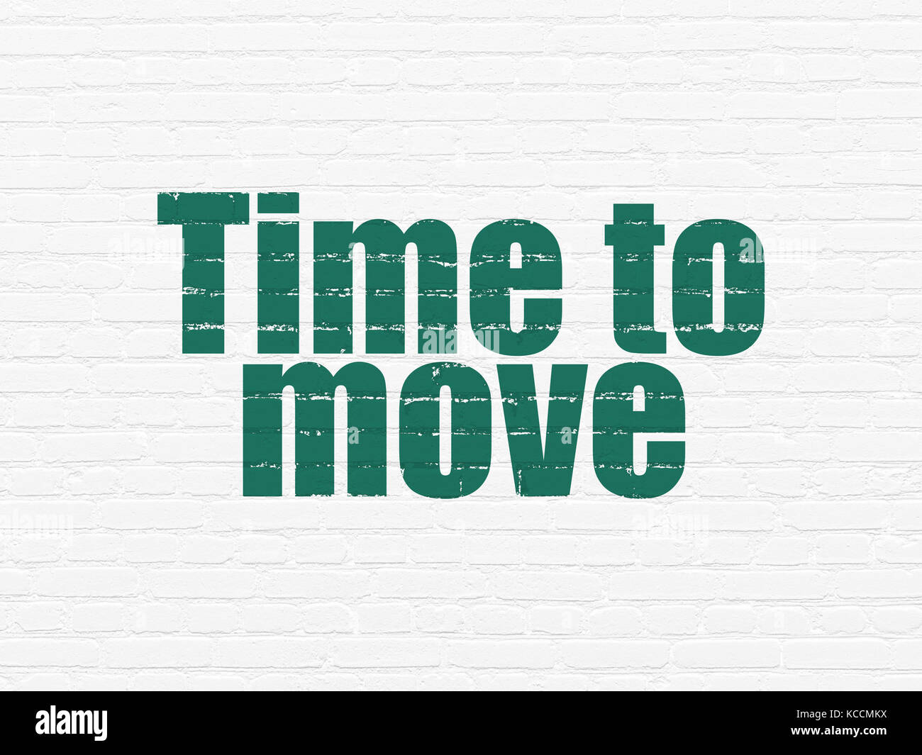 Timeline concept: Time to Move on wall background Stock Photo - Alamy