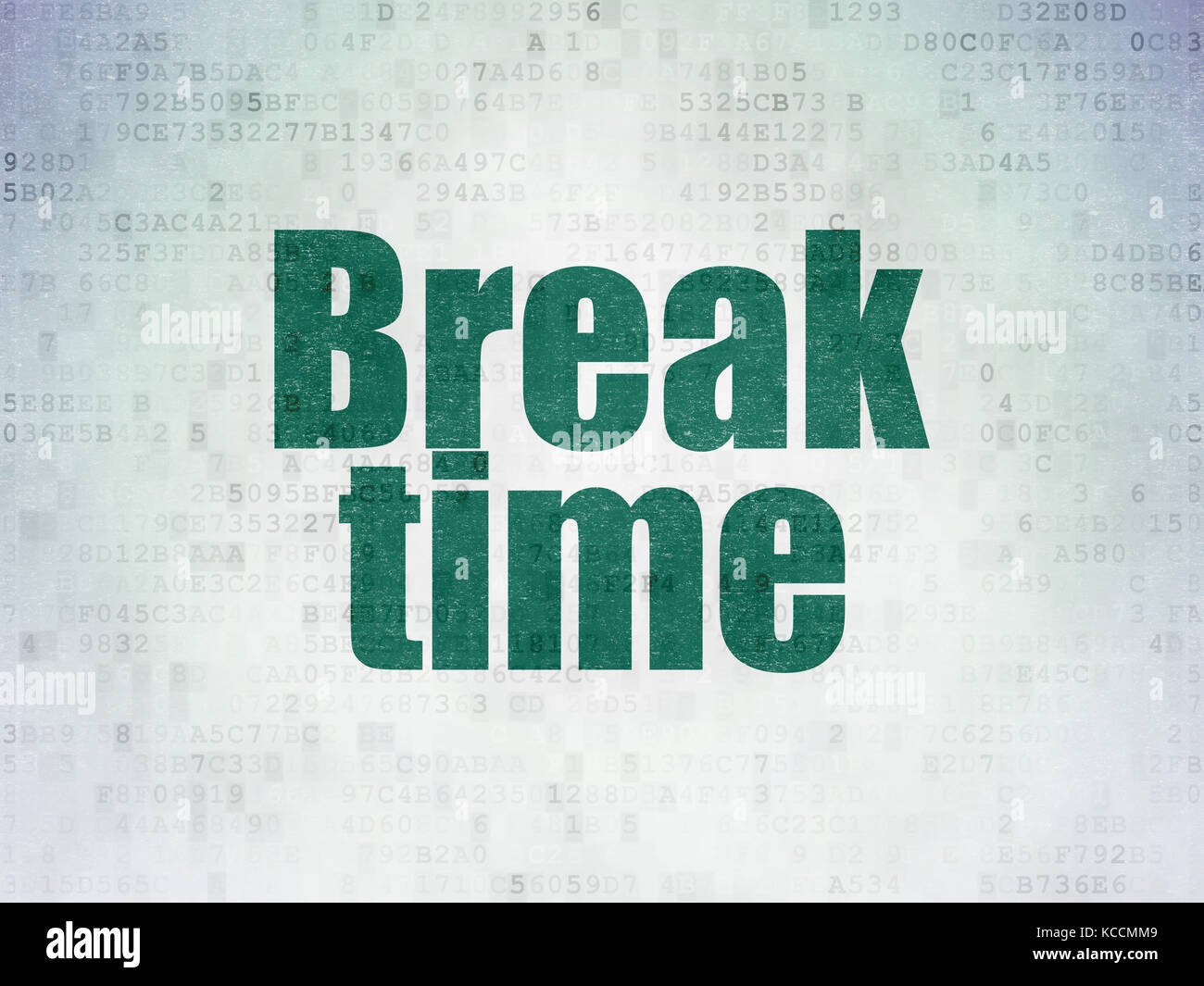 Time concept: Break Time on Digital Data Paper background Stock Photo ...