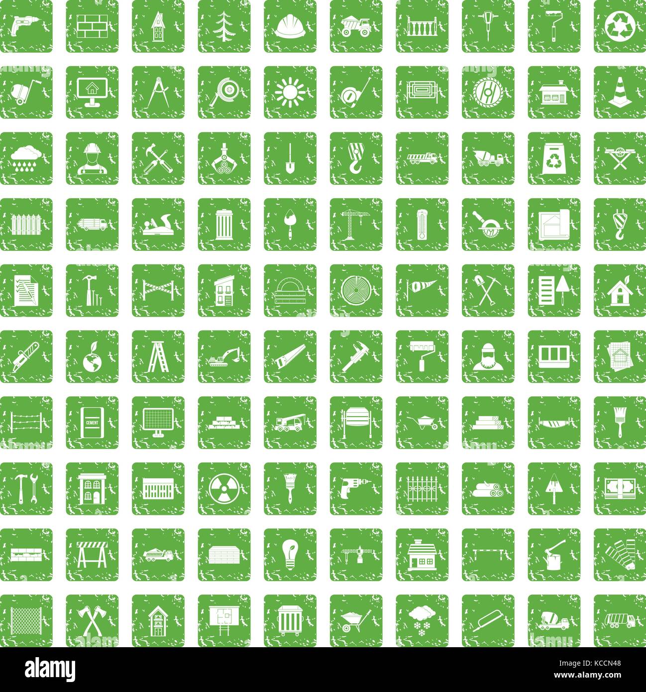 100 building materials icons set grunge green Stock Vector Image & Art ...
