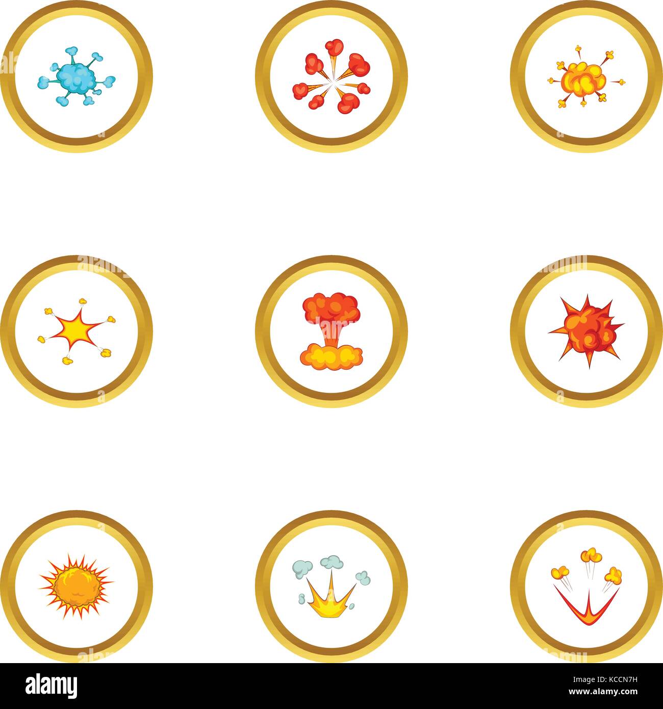 Explosion icons set, cartoon style Stock Vector Image & Art - Alamy
