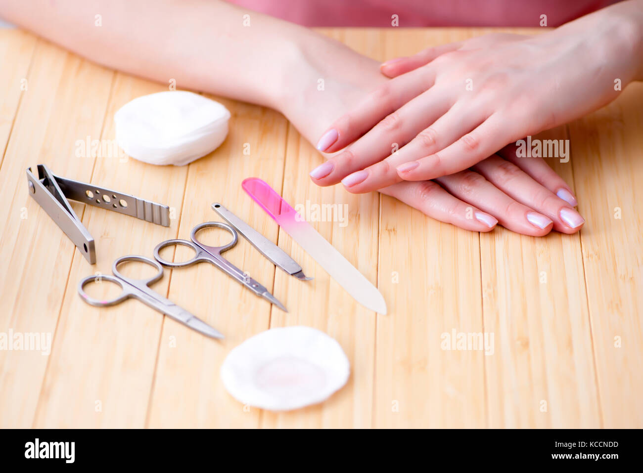 Beauty products nail care tools pedicure closeup Stock Photo - Alamy