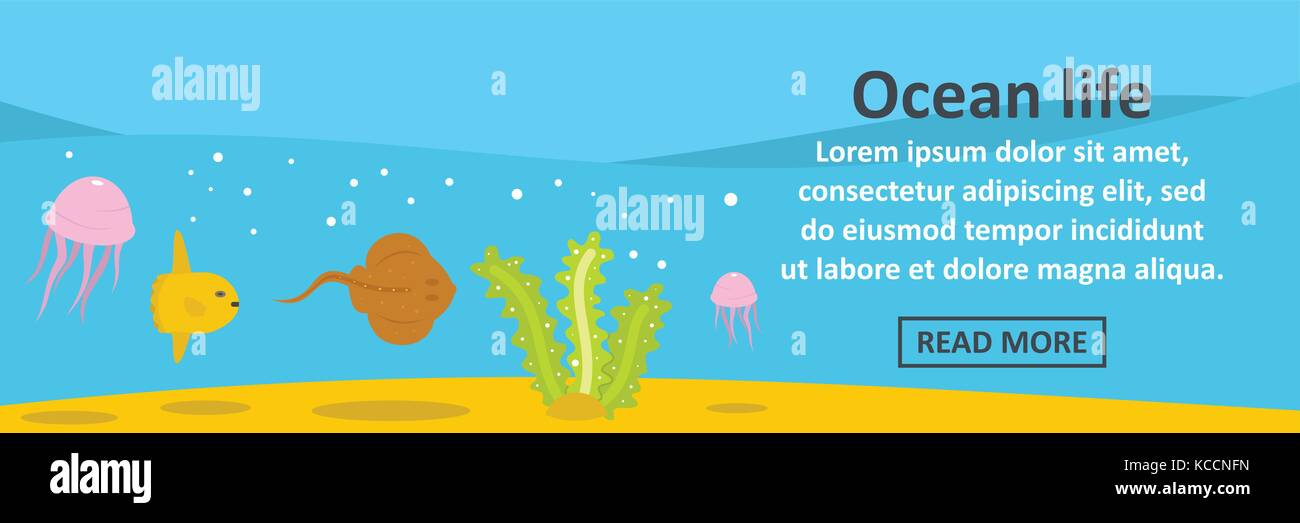 Ocean life banner horizontal concept Stock Vector Image & Art - Alamy