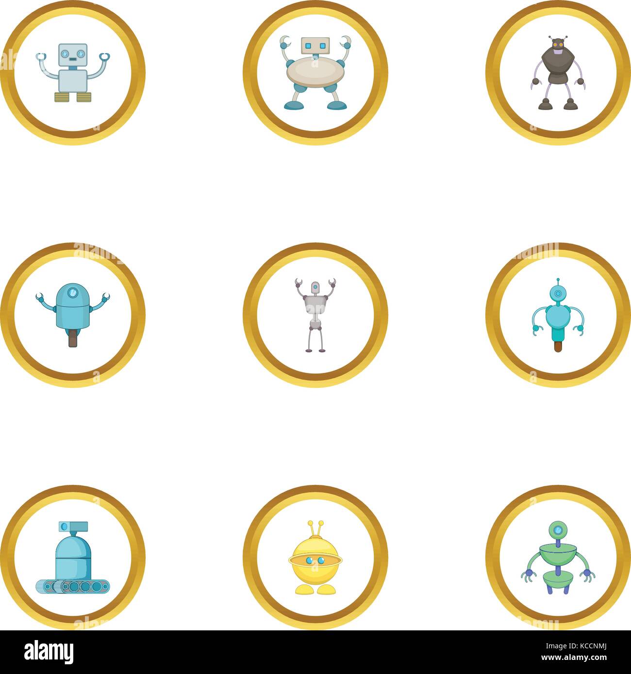 Cyborg icons set, cartoon style Stock Vector Image & Art - Alamy