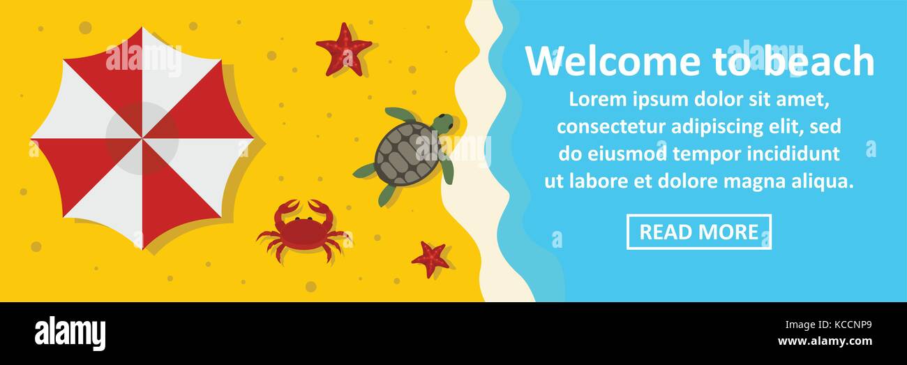 Welcome to beach banner horizontal concept Stock Vector Image & Art - Alamy