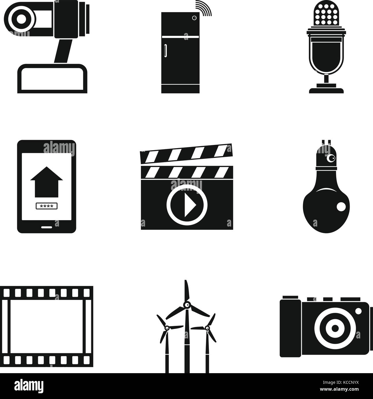 Show icons set, simple style Stock Vector Image & Art - Alamy