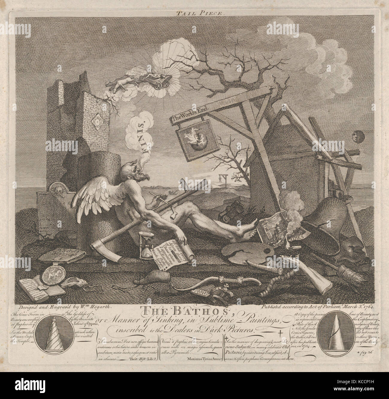 Tailpiece, or The Bathos, William Hogarth, March 3, 1764 Stock Photo ...