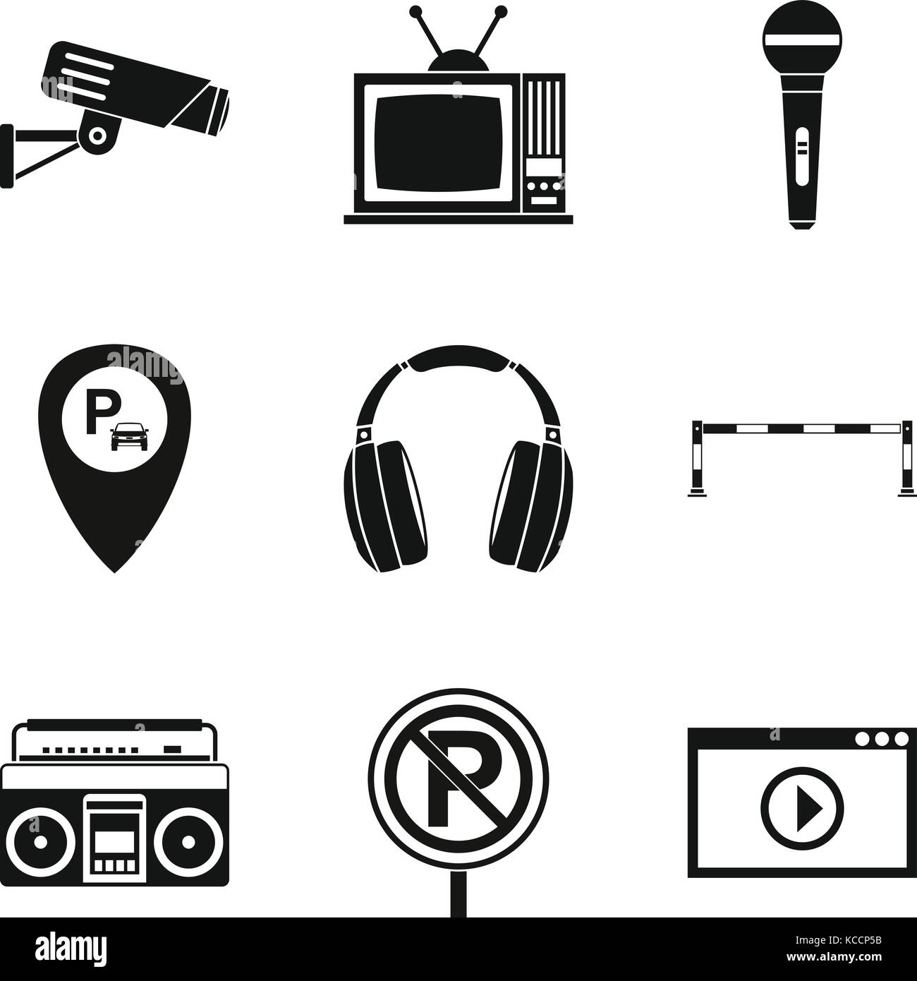 Record icons set, simple style Stock Vector Image & Art - Alamy