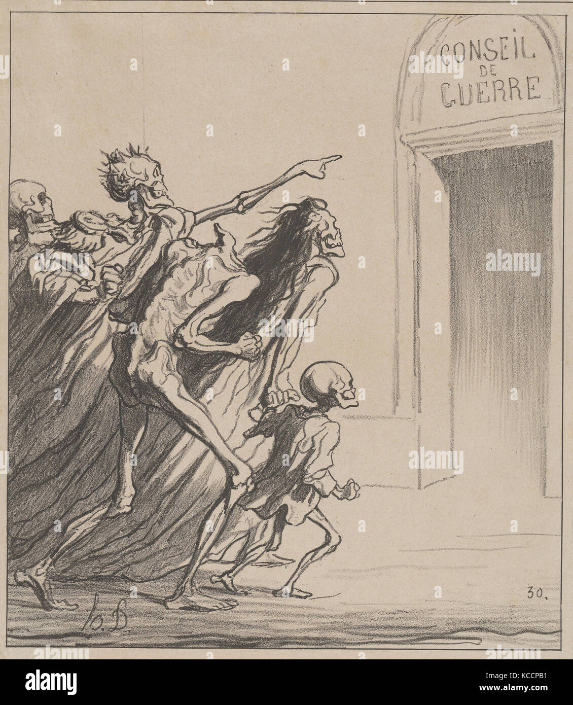 The War Council (Conseil de guerre), Honoré Daumier, 1872 Stock Photo ...