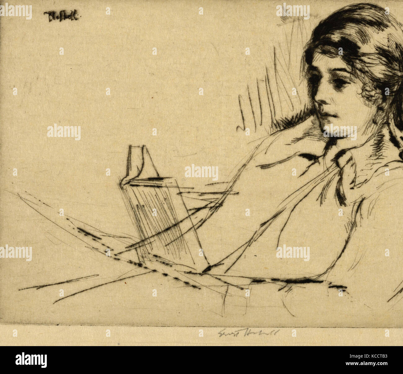 Drawings and Prints, Print, Reading, Artist, Ernest Haskell, American ...