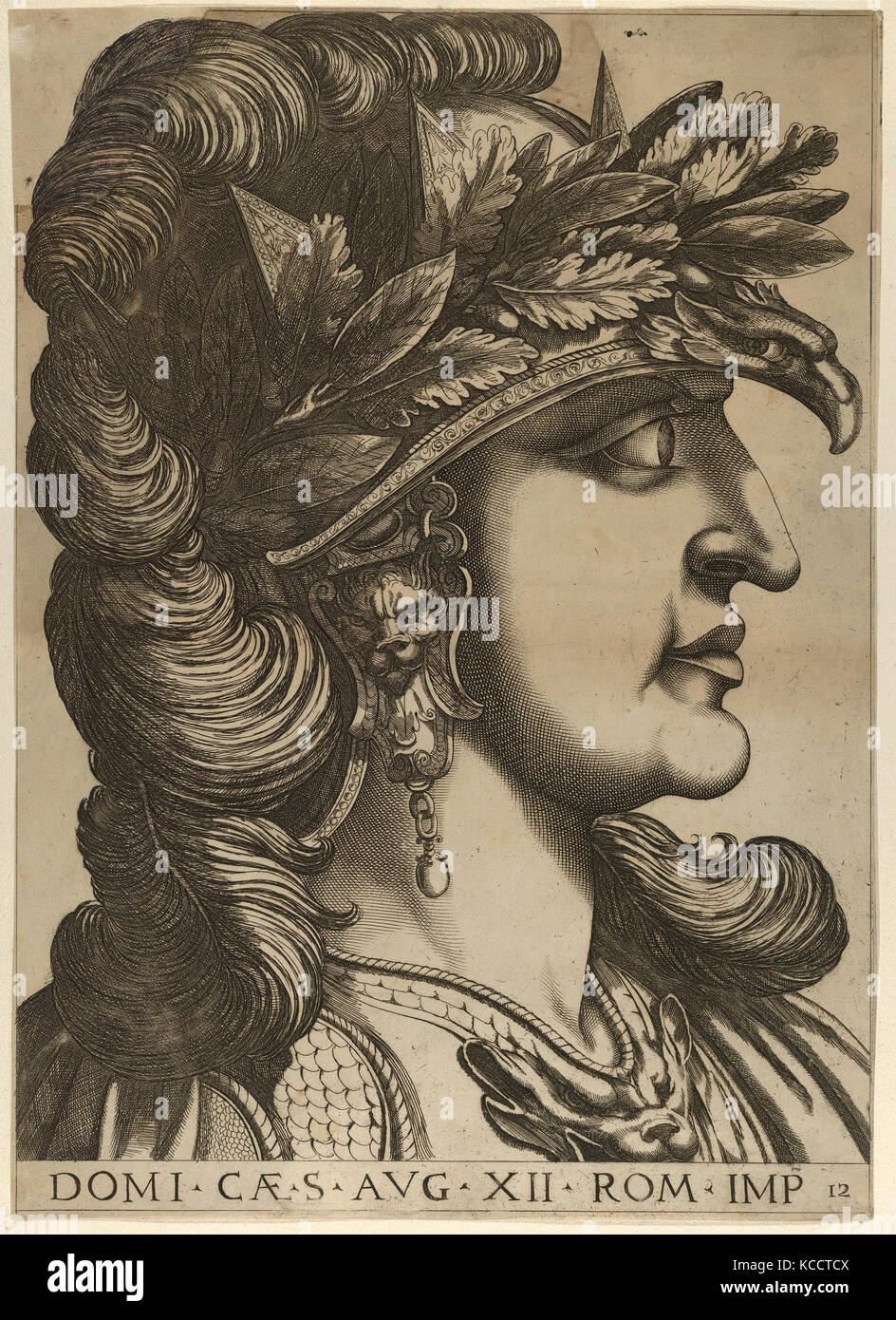 Plate 12: Domitian in profile to the right, from 'The Twelve Caesars ...