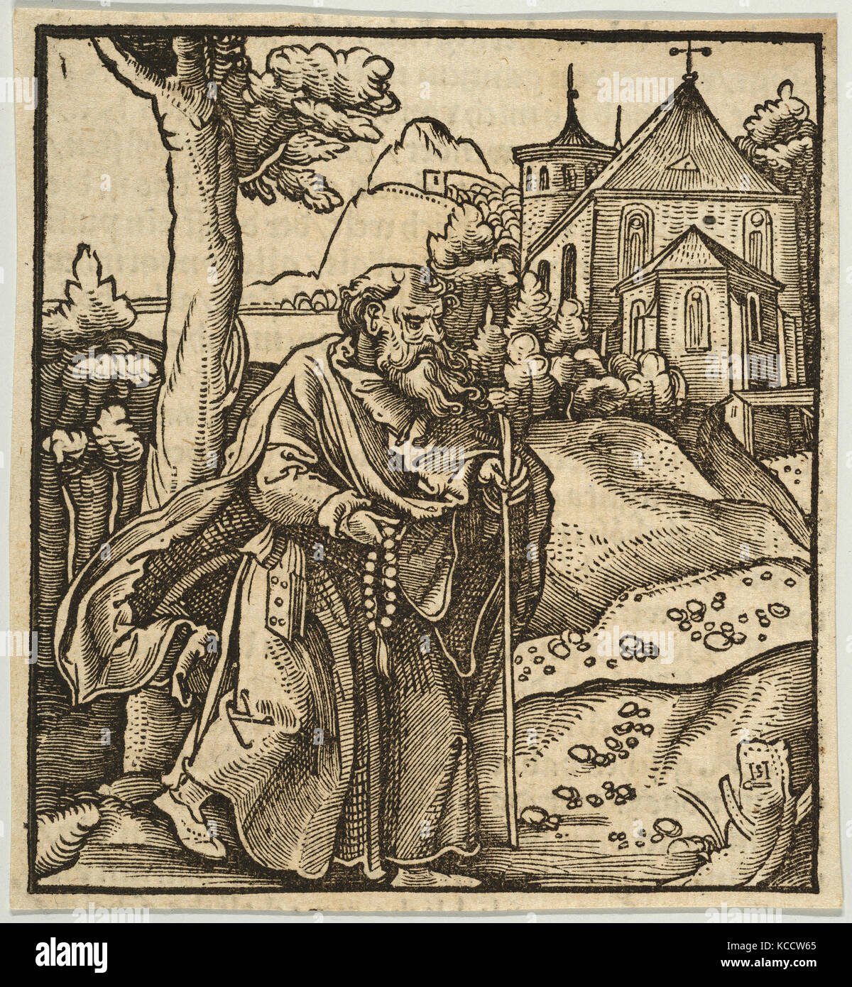 Drawings and Prints, Print, An Old Pilgrim Walking to the Right, from ...