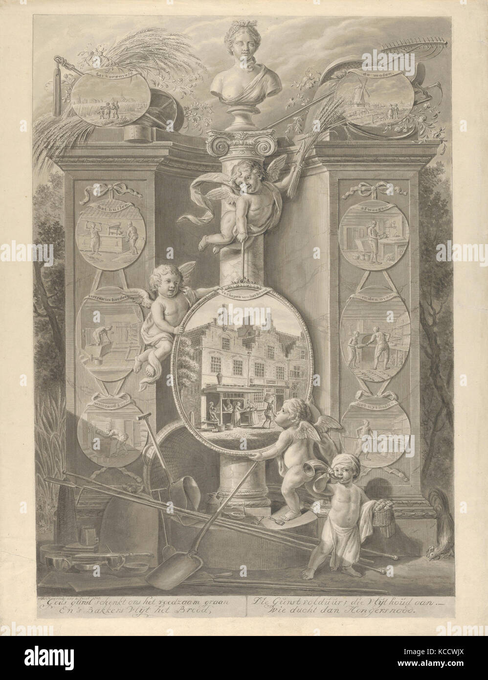 Allegory of the Baker's Trade, Johannes Petrus van Horstok, 1807 Stock ...