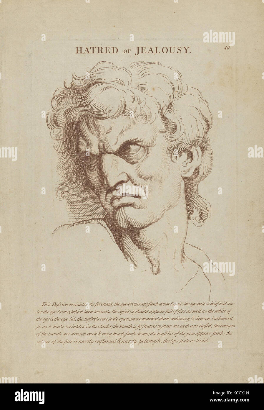Hatred or Jealousy (from Heads Representing the Various Passions of the ...