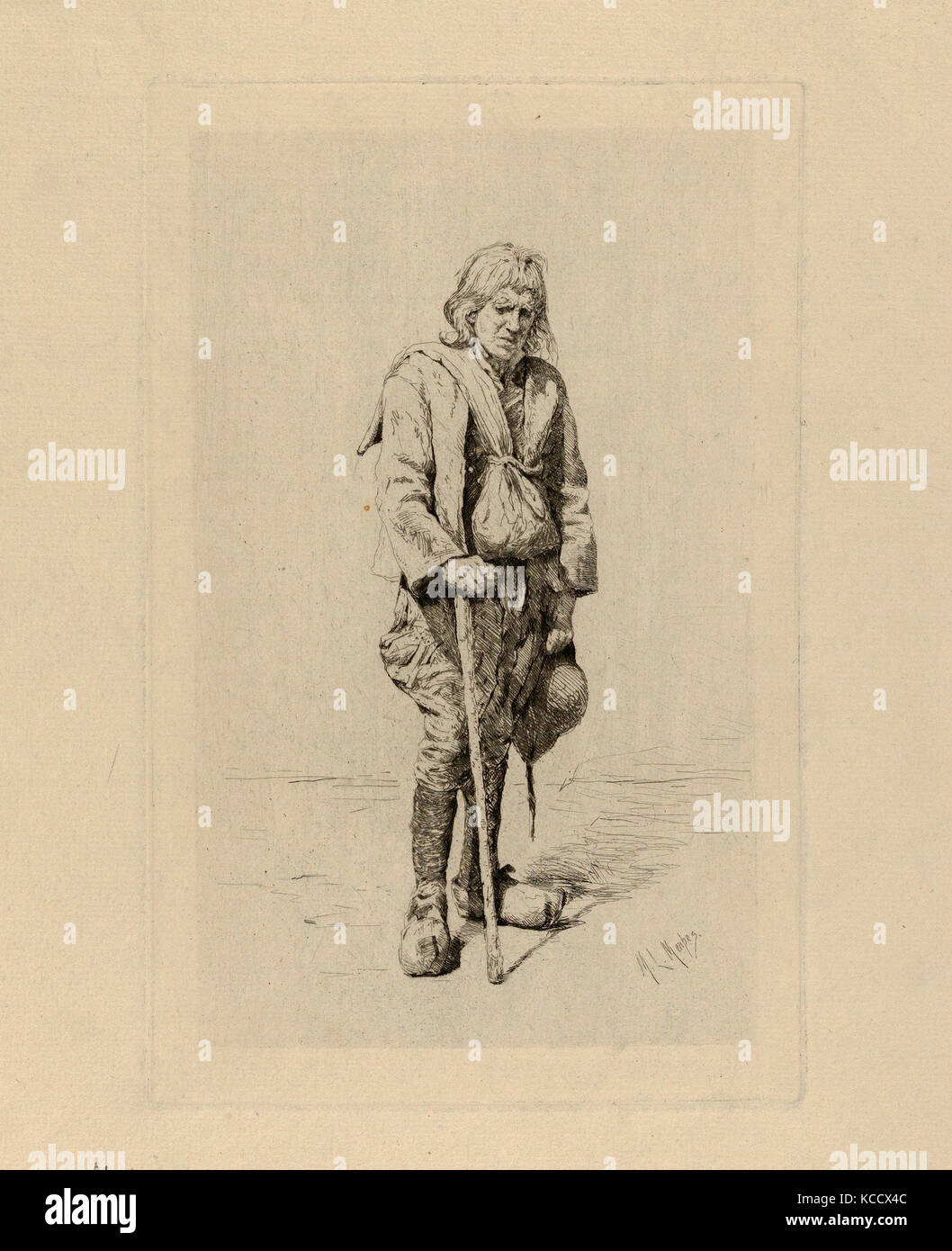 Drawings and Prints, Print, A Breton Beggar, Sitter, Artist, Charles ...