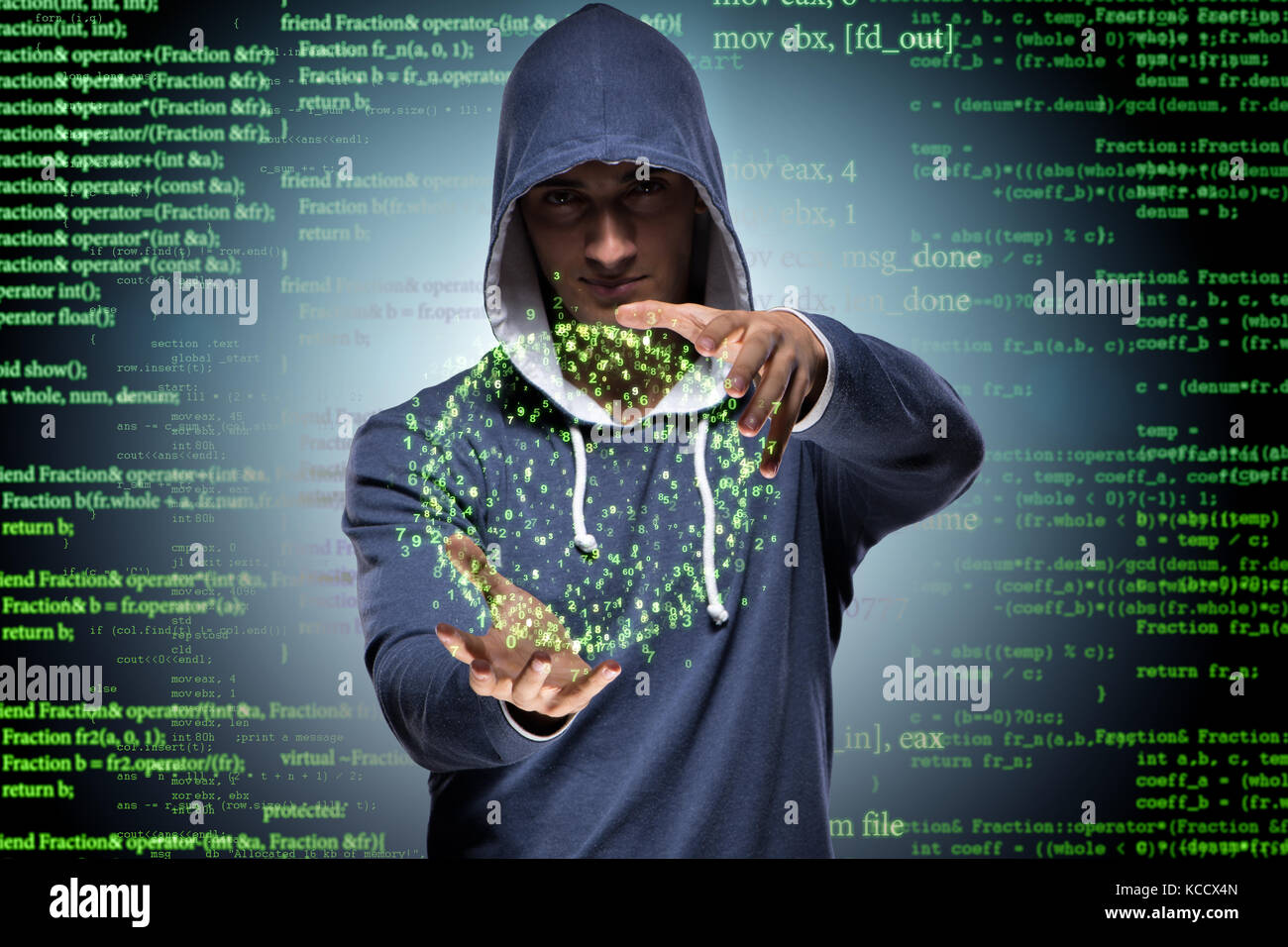 Young hacker in cyber security concept Stock Photo - Alamy