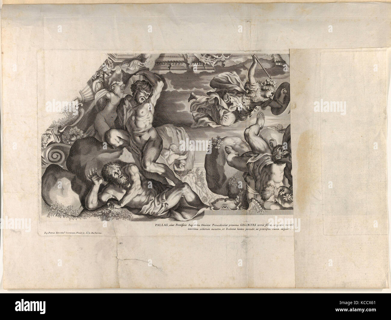 Drawings and Prints, Print, Minerva depicted at top with a shield and ...