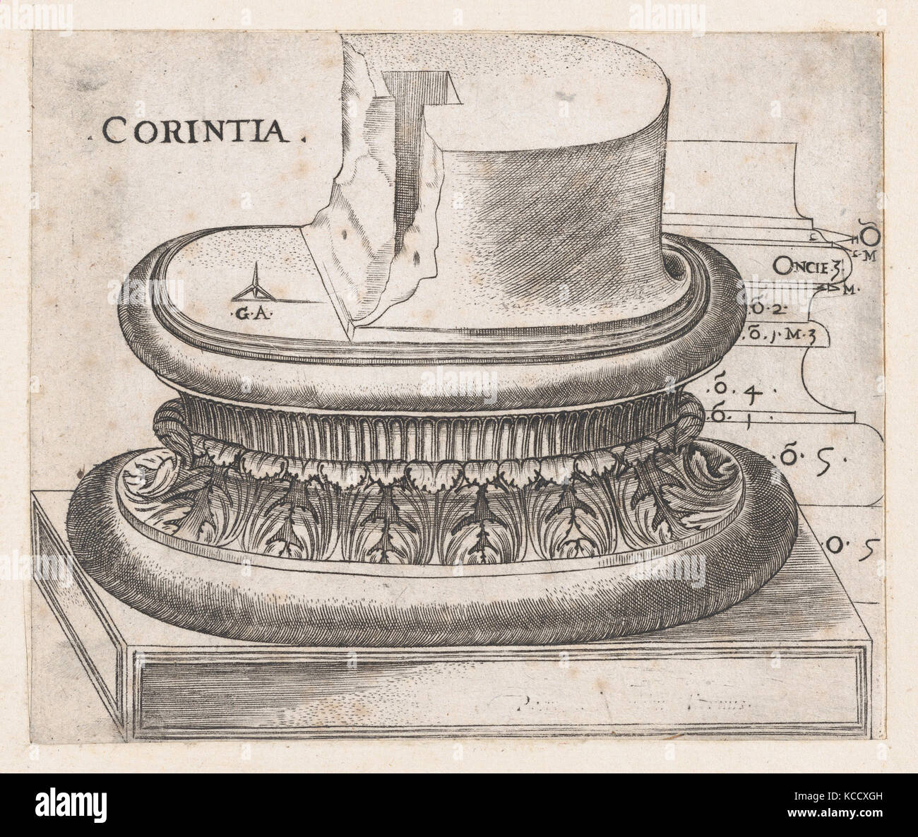 Speculum Romanae Magnificentiae: Corinthian base, Master G.A., ca. 1537 ...