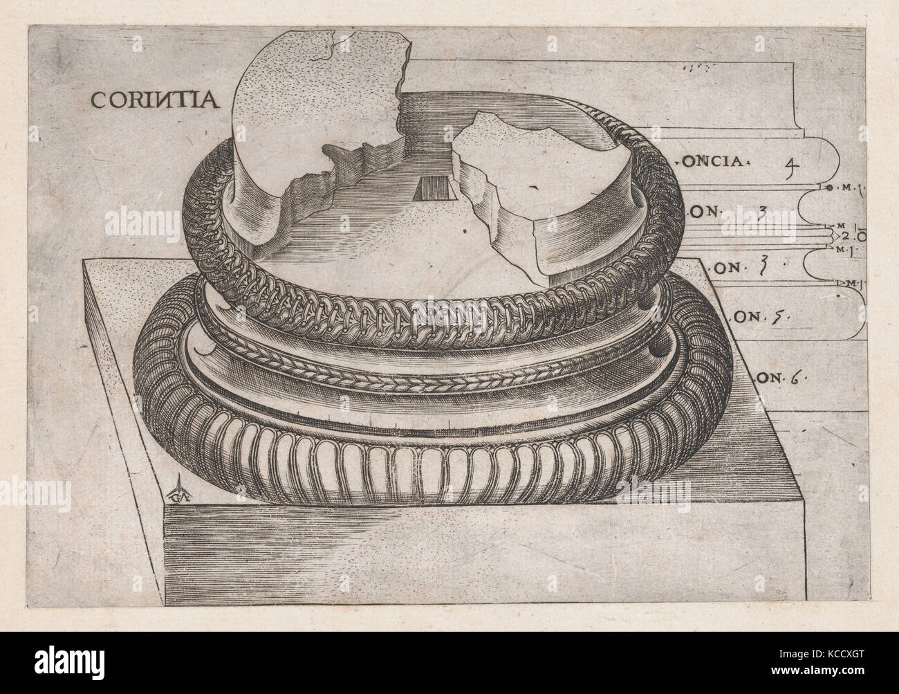 Speculum Romanae Magnificentiae: Corinthian base from the Temple of ...